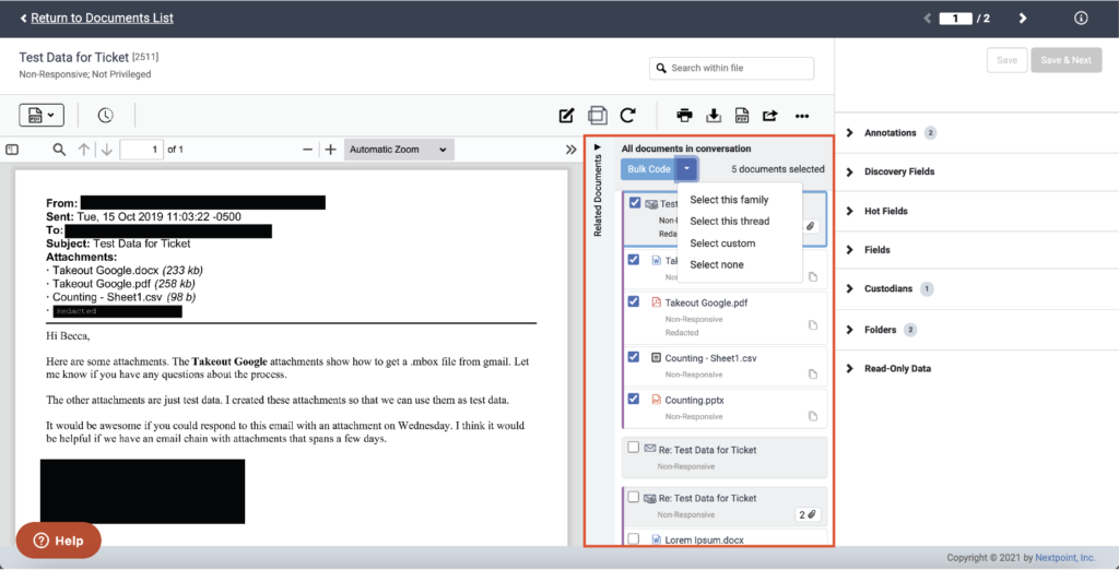 Search Hit Highlights & Improved Document Review Experience - Nextpoint